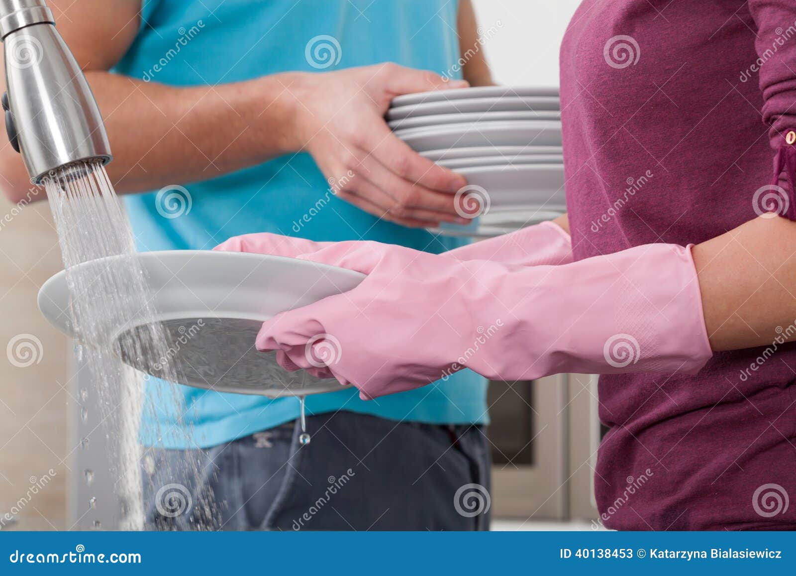 Washing the dishes stock image. Image of cheerful, drying - 40138453