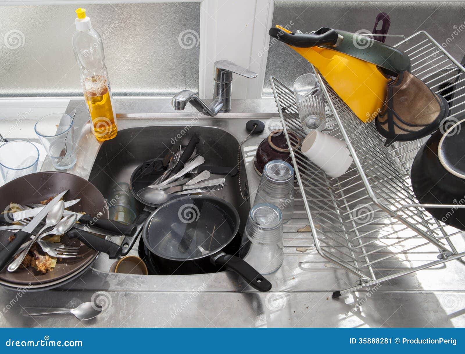 Washing Dishes on a Kitchen Stock Image - Image of dishwasher, spoon ...