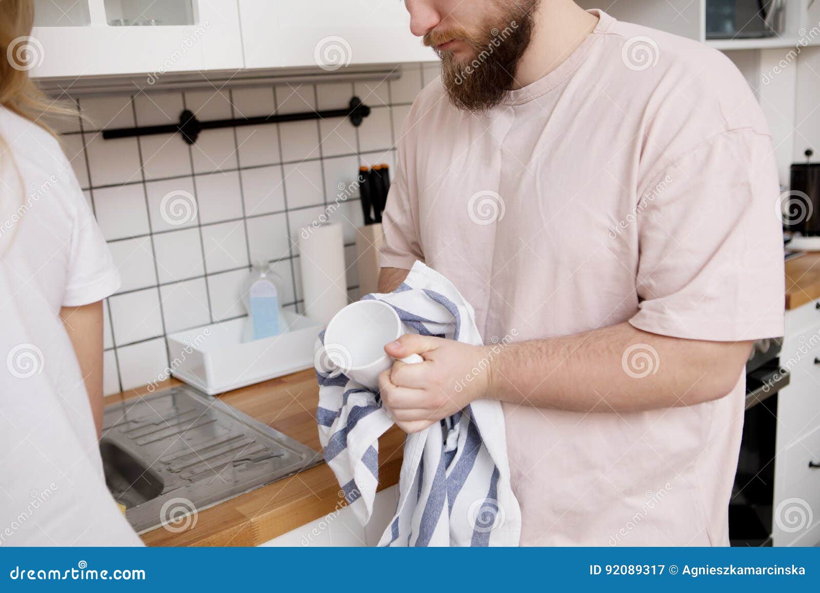 Washing the Dishes Together. Stock Image - Image of female, chore: 92089317