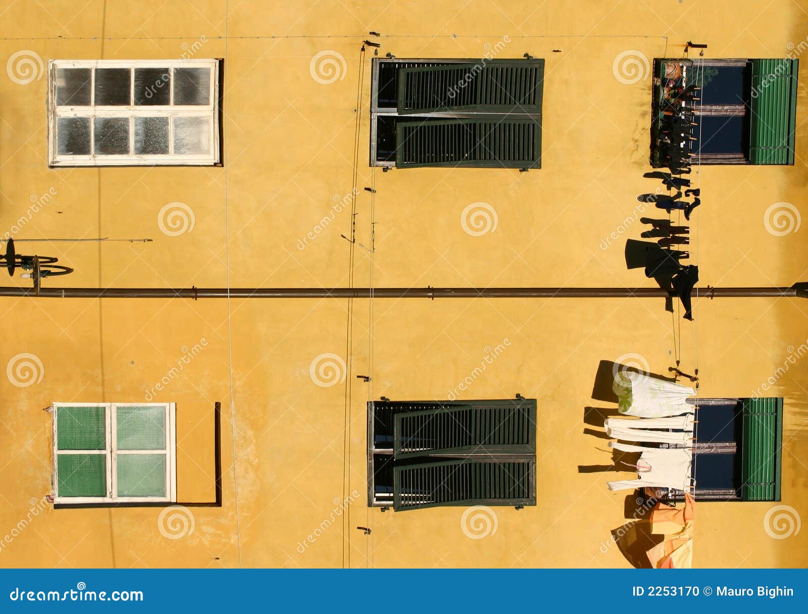 Washing Drying Outside Windows Stock Photo - Image of hung, urban: 2253170