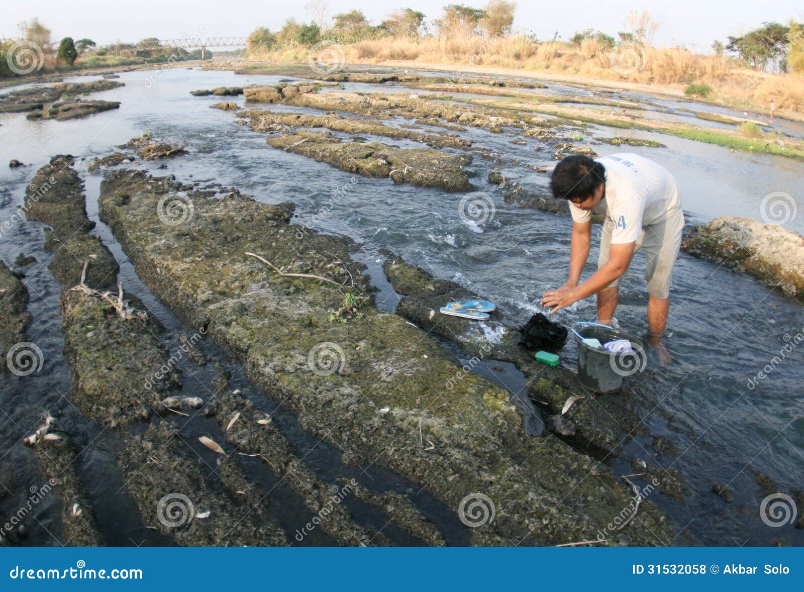 Washing in drying river editorial stock photo. Image of lake - 31532058