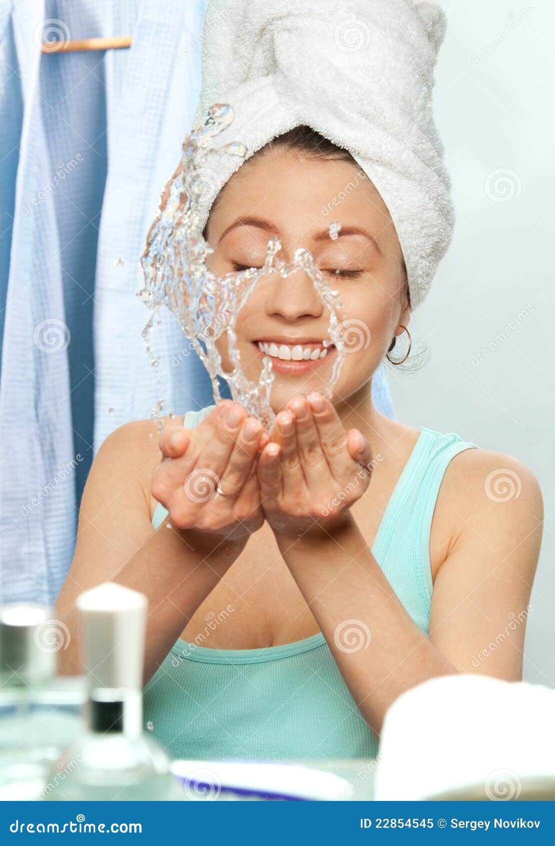Washing the face stock image. Image of hairs, perfume - 22854545
