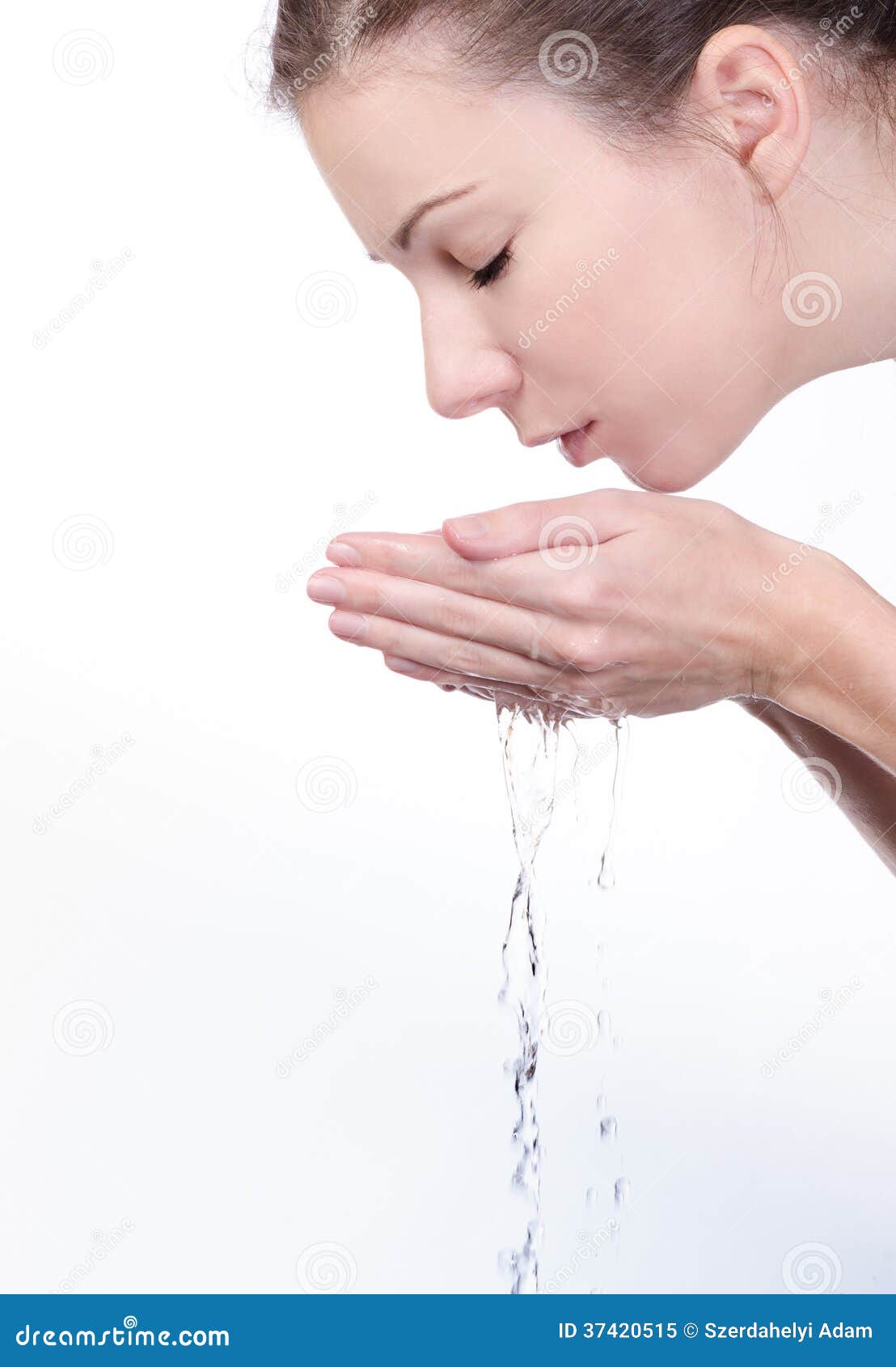Washing face with water stock image. Image of people - 37420515
