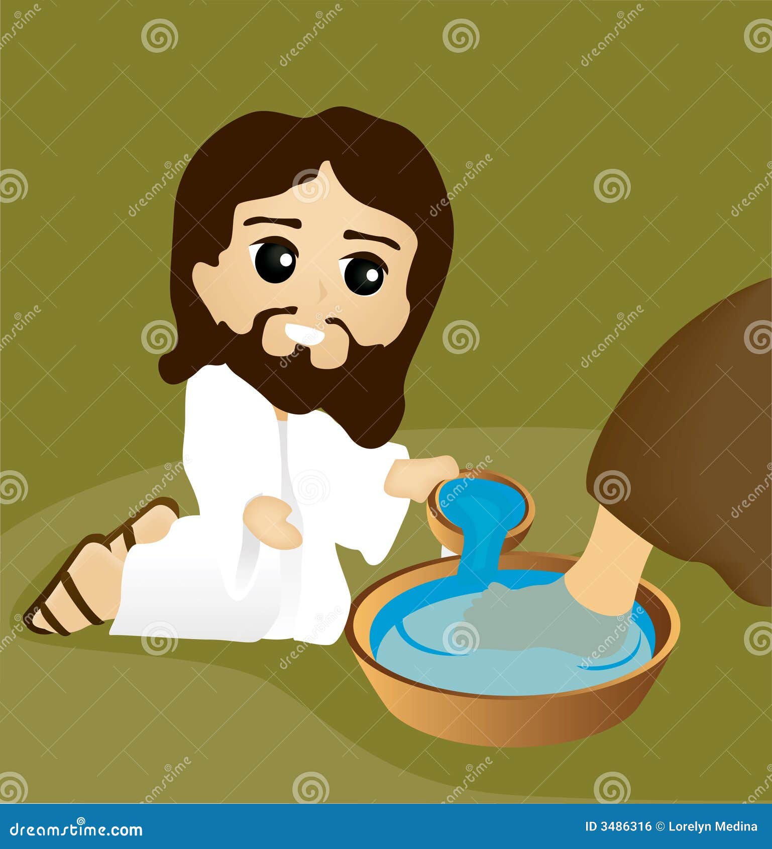 Washing of Feet stock illustration. Illustration of graphics - 3486316