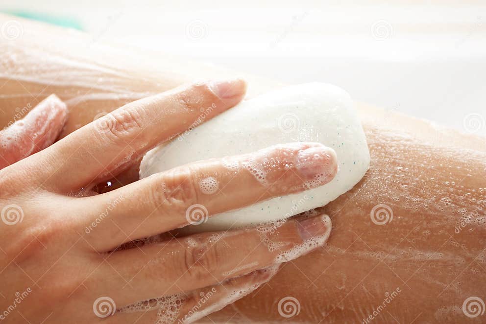 Washing of feet by soap stock photo. Image of drops, cream - 22404760