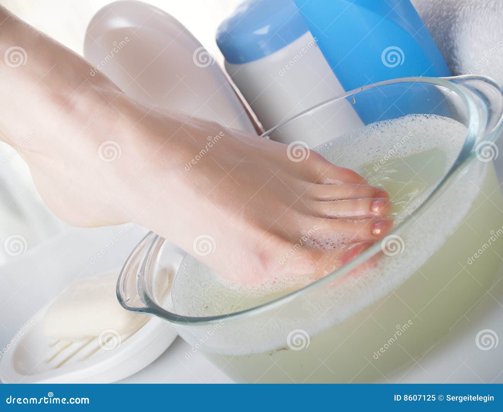 Washing of a female leg stock image. Image of female, feminine - 8607125
