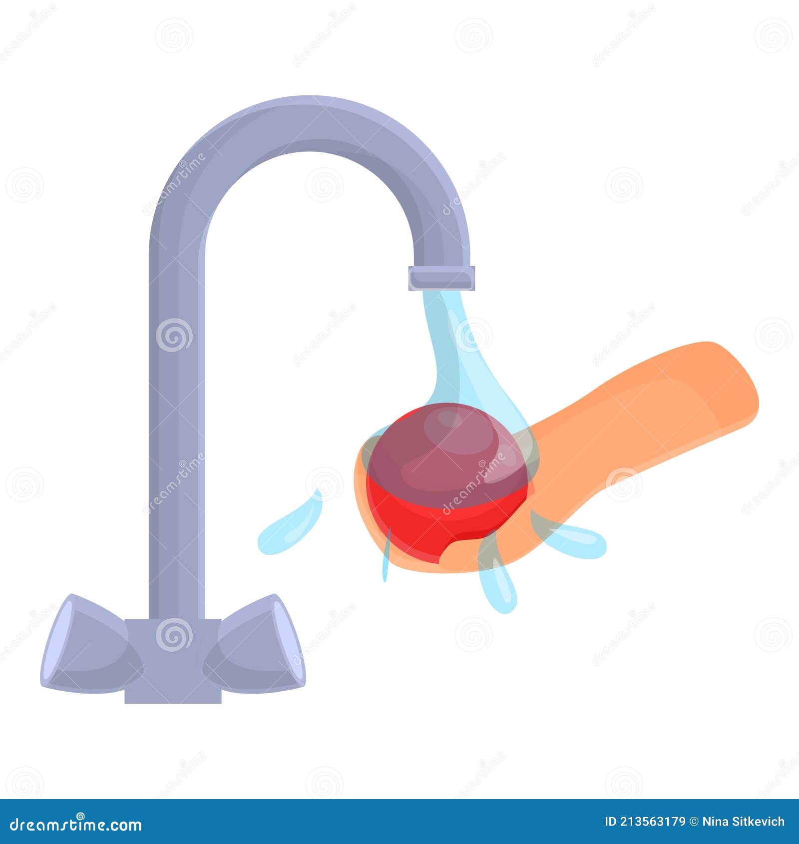 Washing Fruit Icon, Cartoon Style Stock Vector - Illustration of health ...