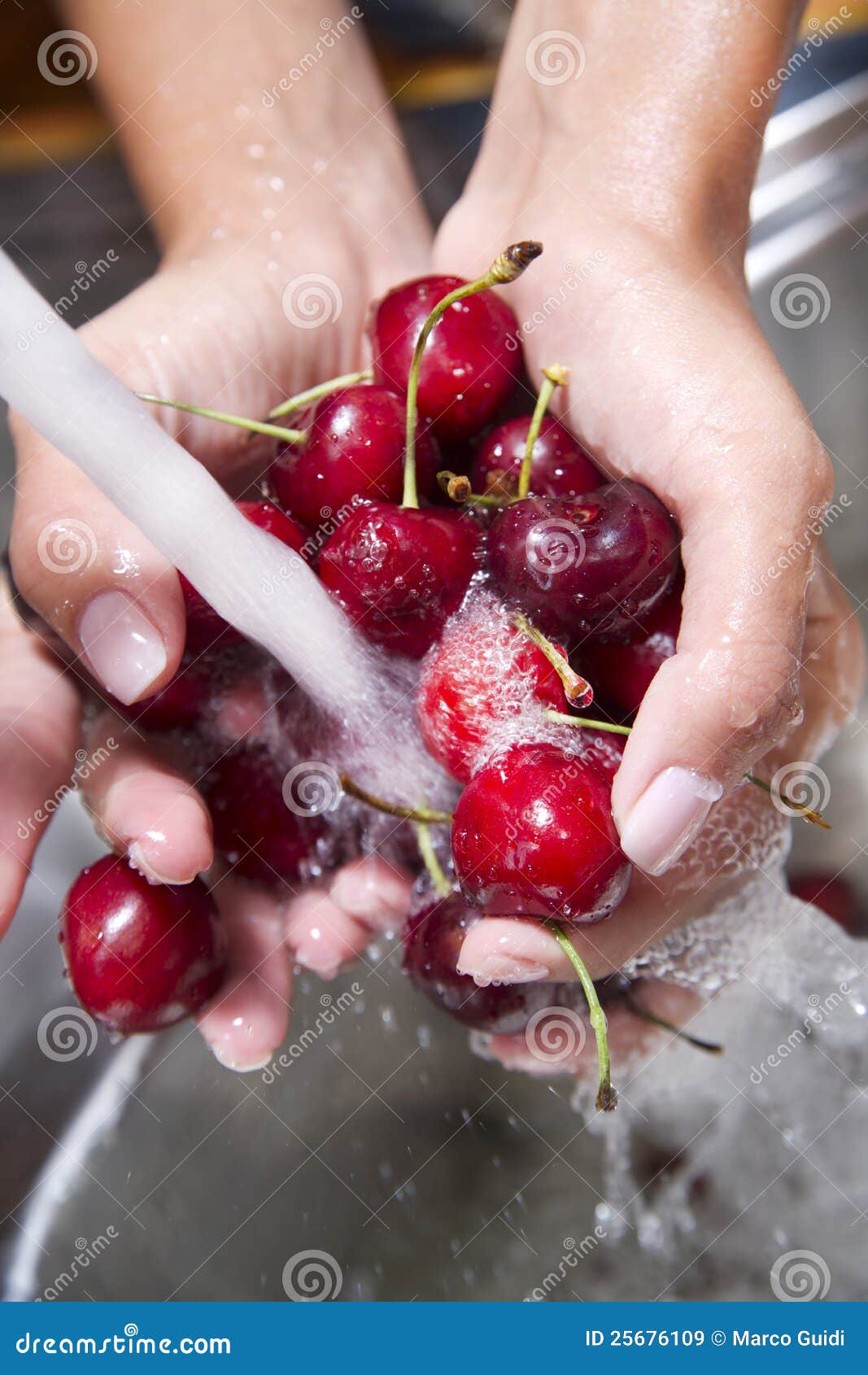 Washing of Fruits, Cherries Stock Image - Image of meal, washing: 25676109
