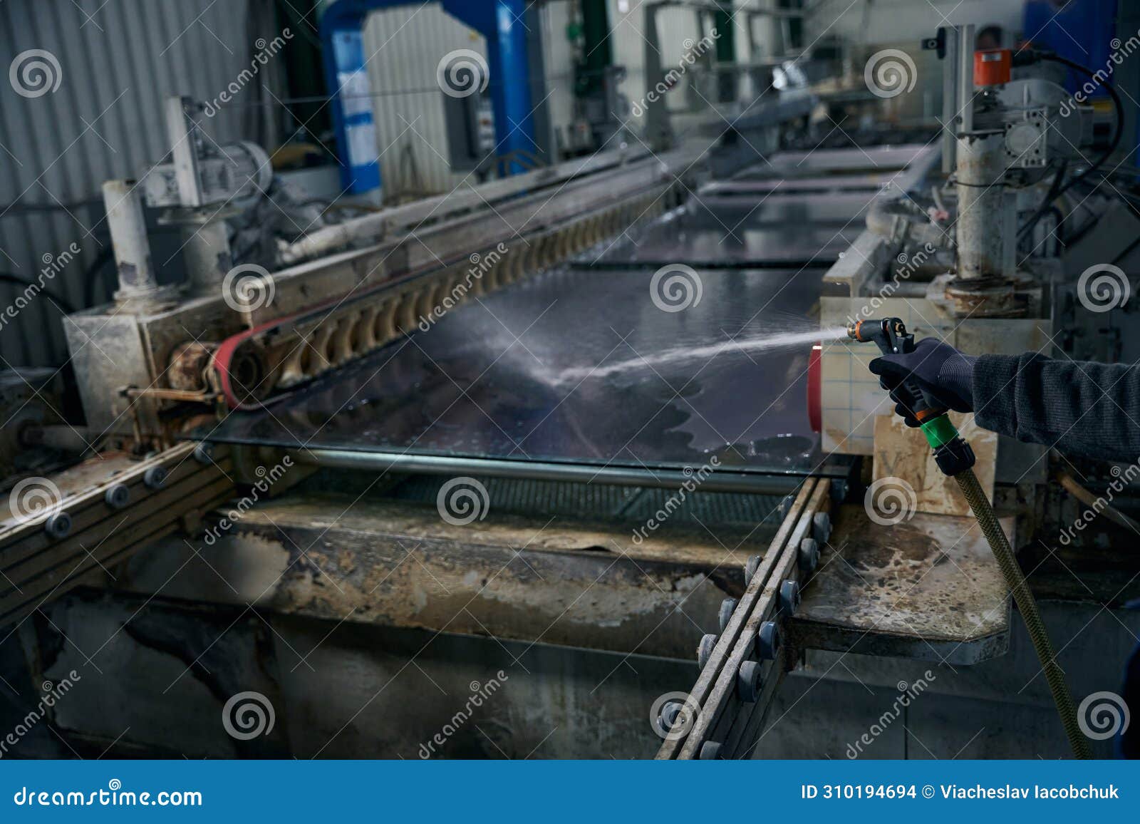 Washing Glass in Window Production Stock Photo - Image of installation ...