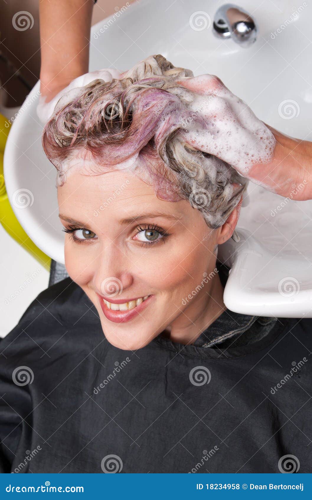 Washing hair stock photo. Image of fashion, customer - 18234958