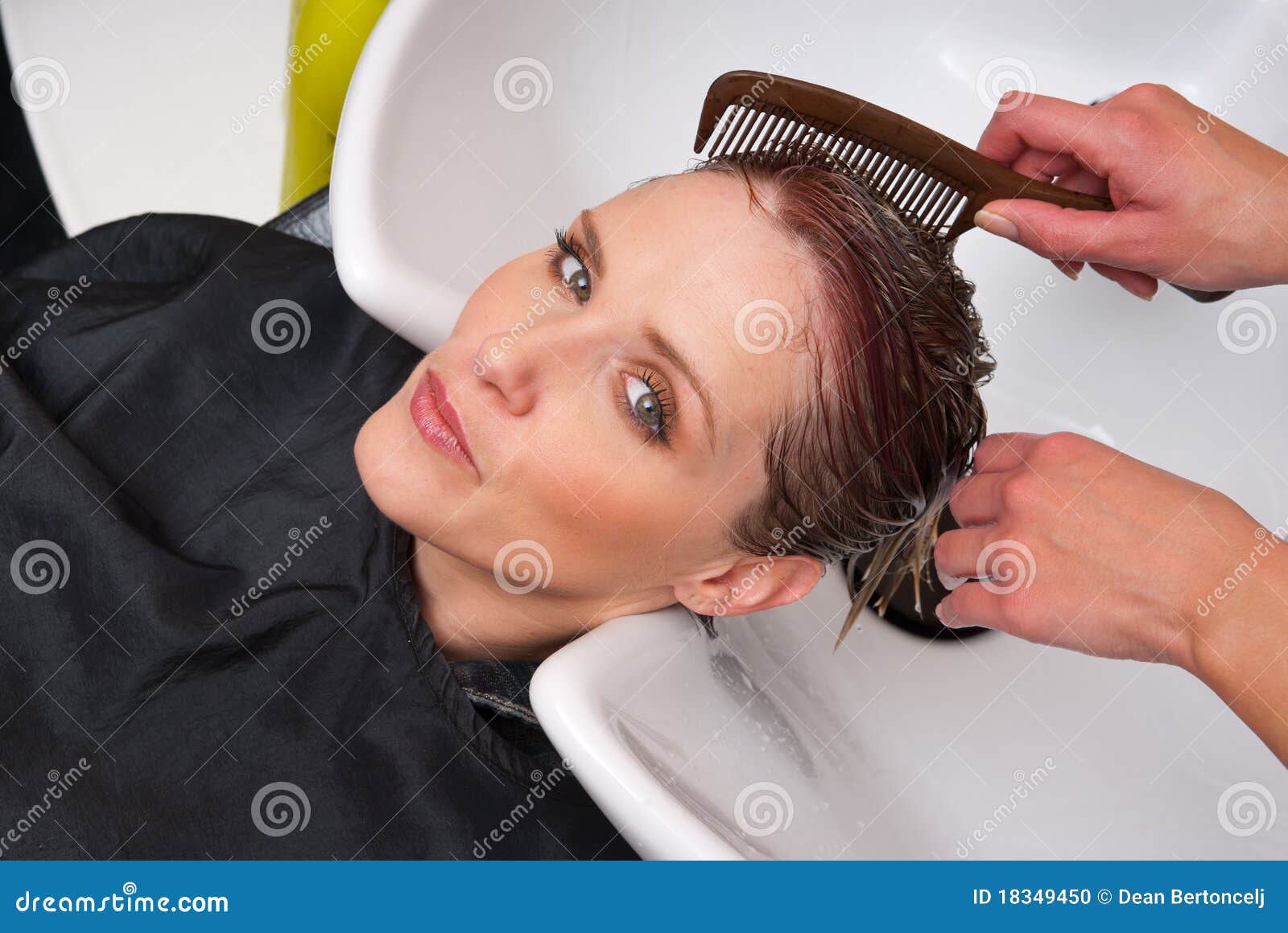 Washing hair stock photo. Image of designer, salon, prepare - 18349450