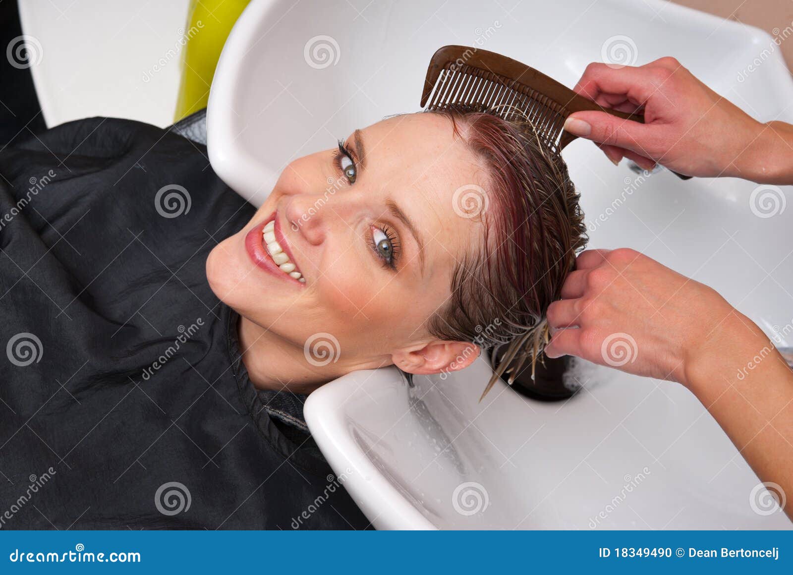 Washing hair stock photo. Image of conditioner, beautician - 18349490