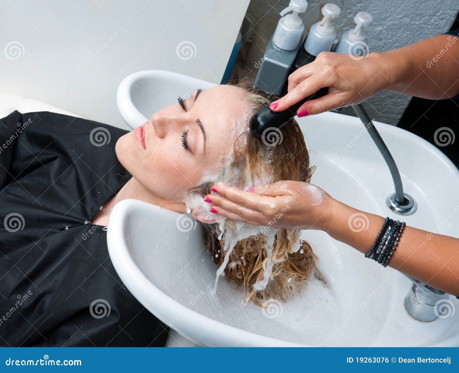 Washing hair stock photo. Image of beauty, hair, style - 19263076