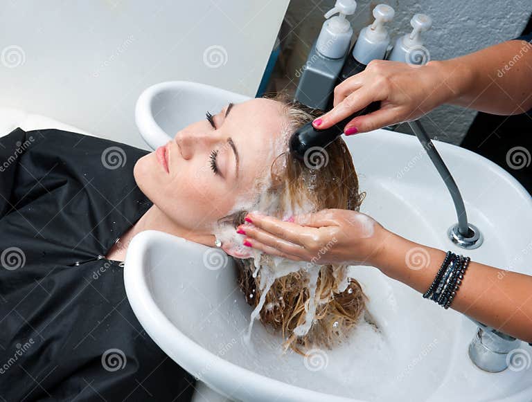 Washing hair stock photo. Image of beauty, hair, style - 19263076