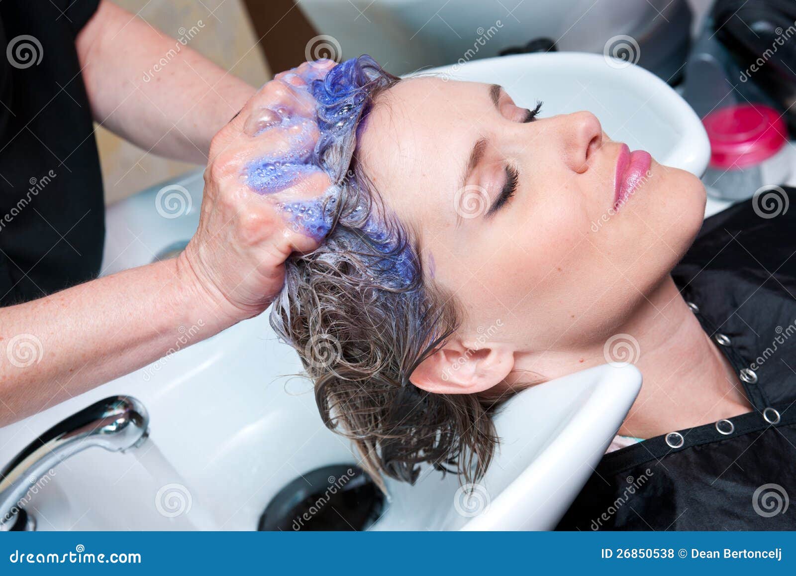 Washing hair stock photo. Image of hands, expression - 26850538