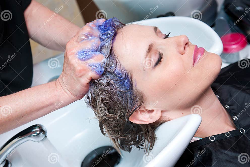 Washing hair stock photo. Image of hands, expression - 26850538