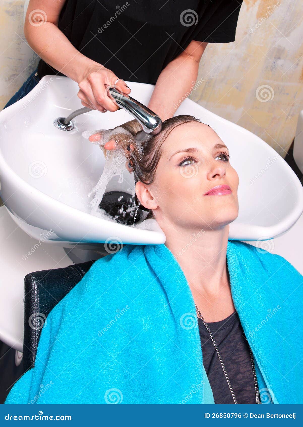 Washing hair stock photo. Image of professional, pool - 26850796