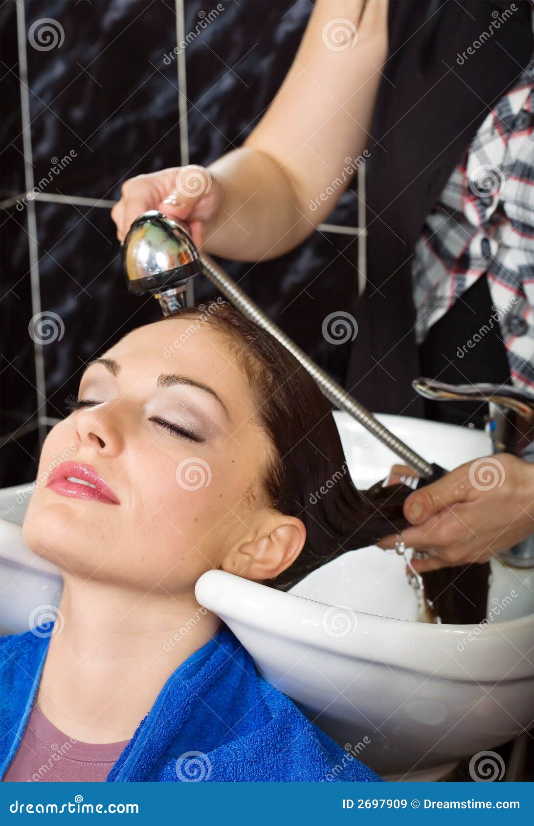 Washing hair stock image. Image of pretty, fashion, hands - 2697909