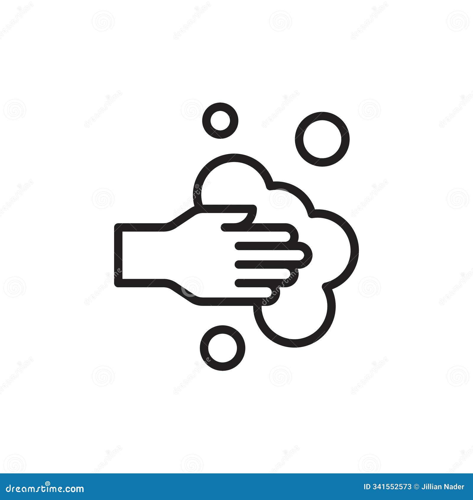 Washing Hand Icon Flat Line Illustration Stock Illustration ...