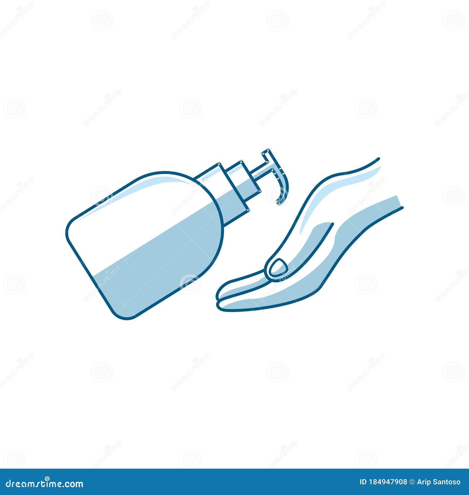 Washing Hand with Sanitizer Liquid Template Vector Icon Stock Vector ...