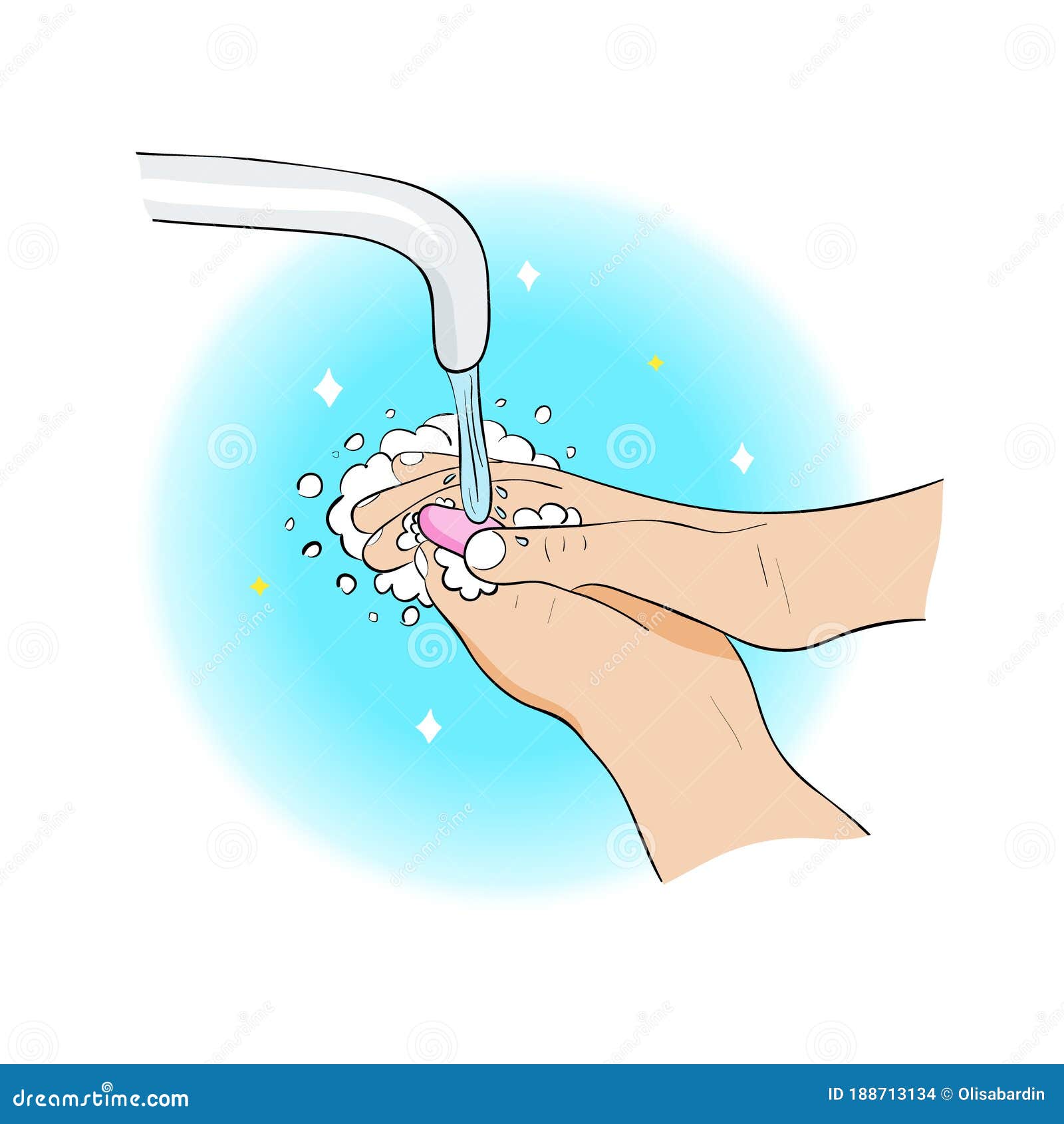Washing Hands. Cleanness. Cartoon Vector Illustration Stock Vector ...