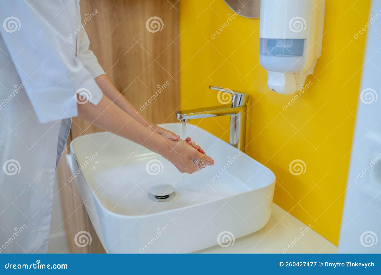 Female Doctor Washing Hands in the Bathroom Stock Image - Image of tidy ...