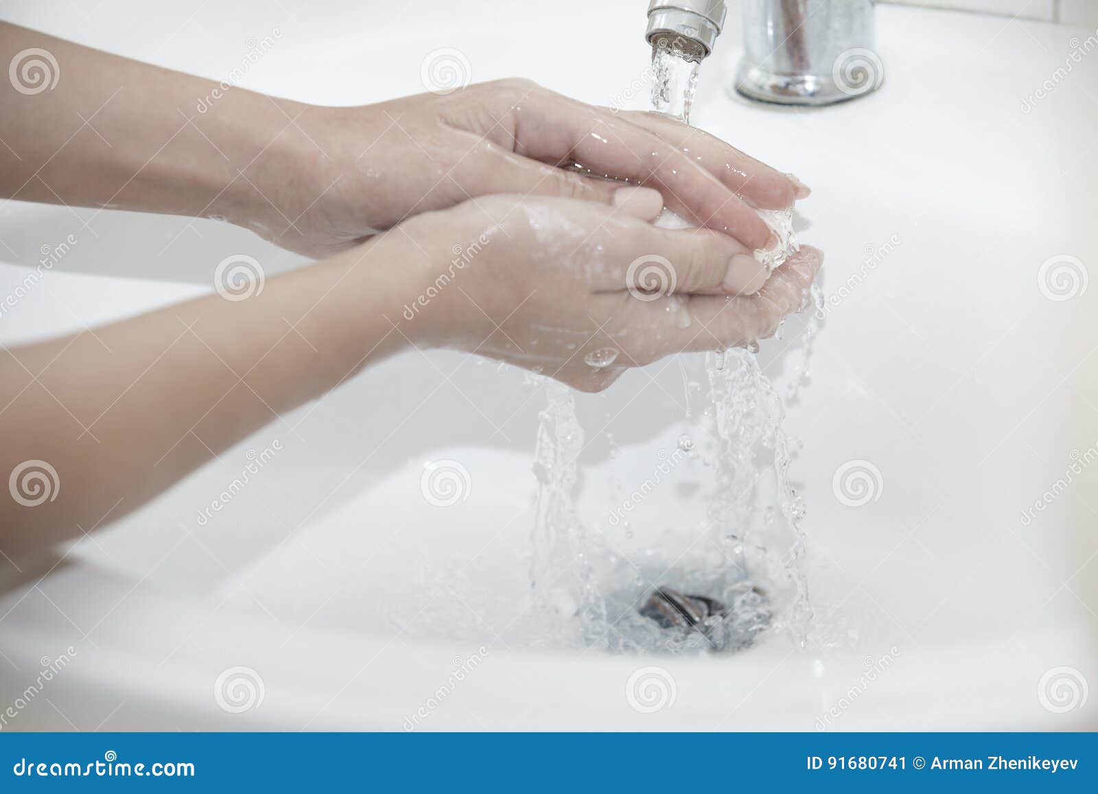 Washing hands stock image. Image of holding, home, toilet - 91680741