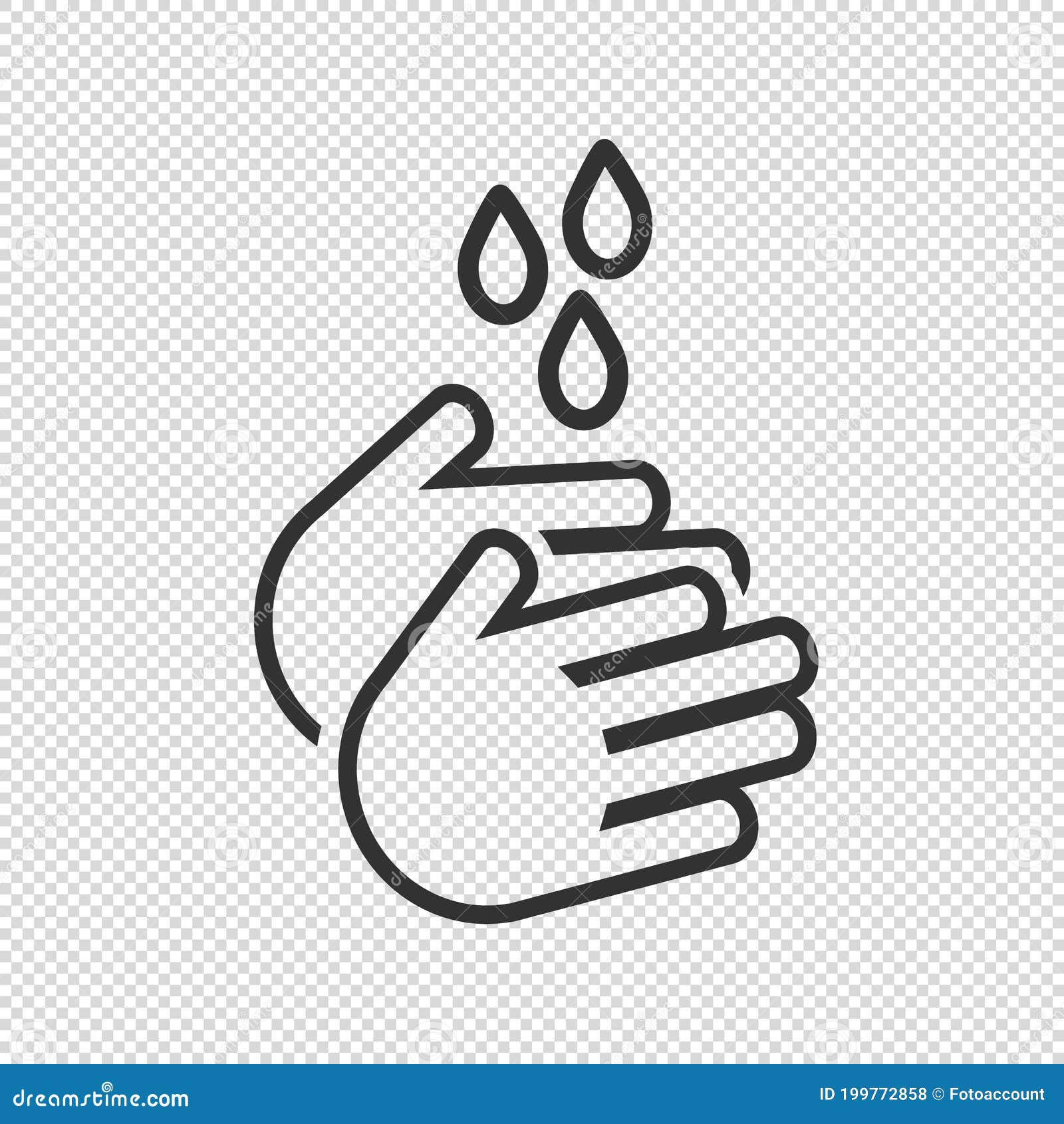 Washing Hands Icon - Black Vector Illustration - Isolated on ...
