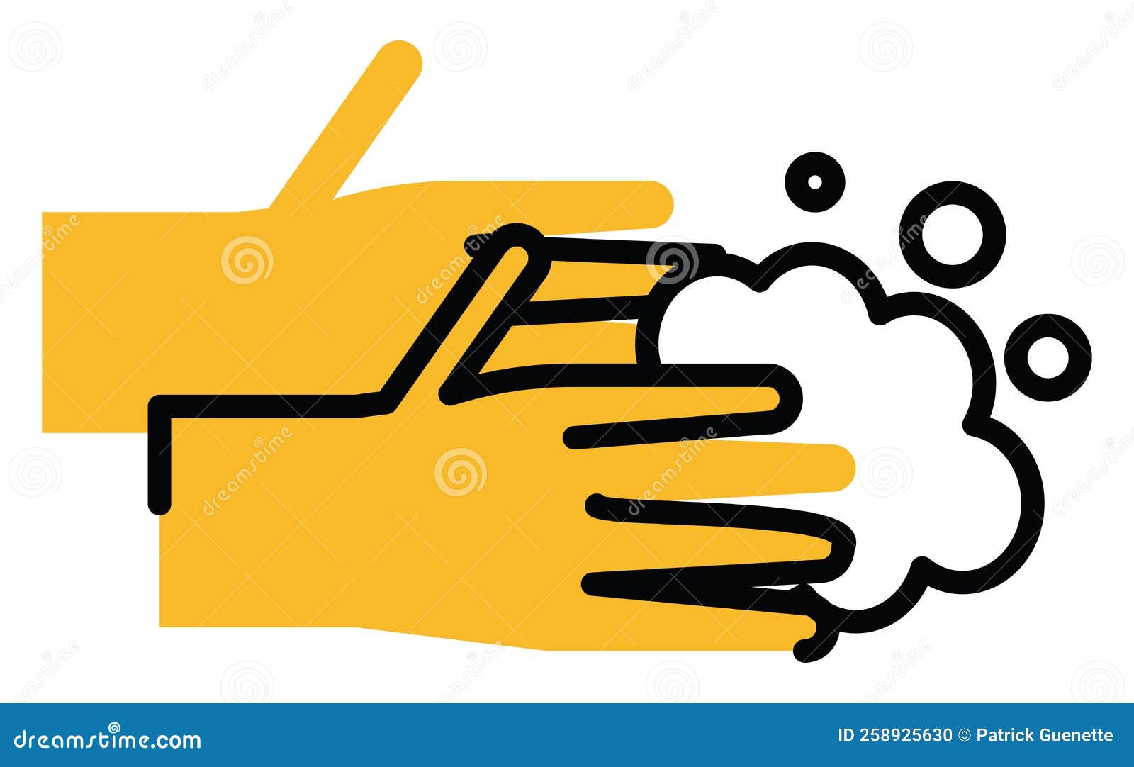 Washing hands, icon stock vector. Illustration of hands - 258925630