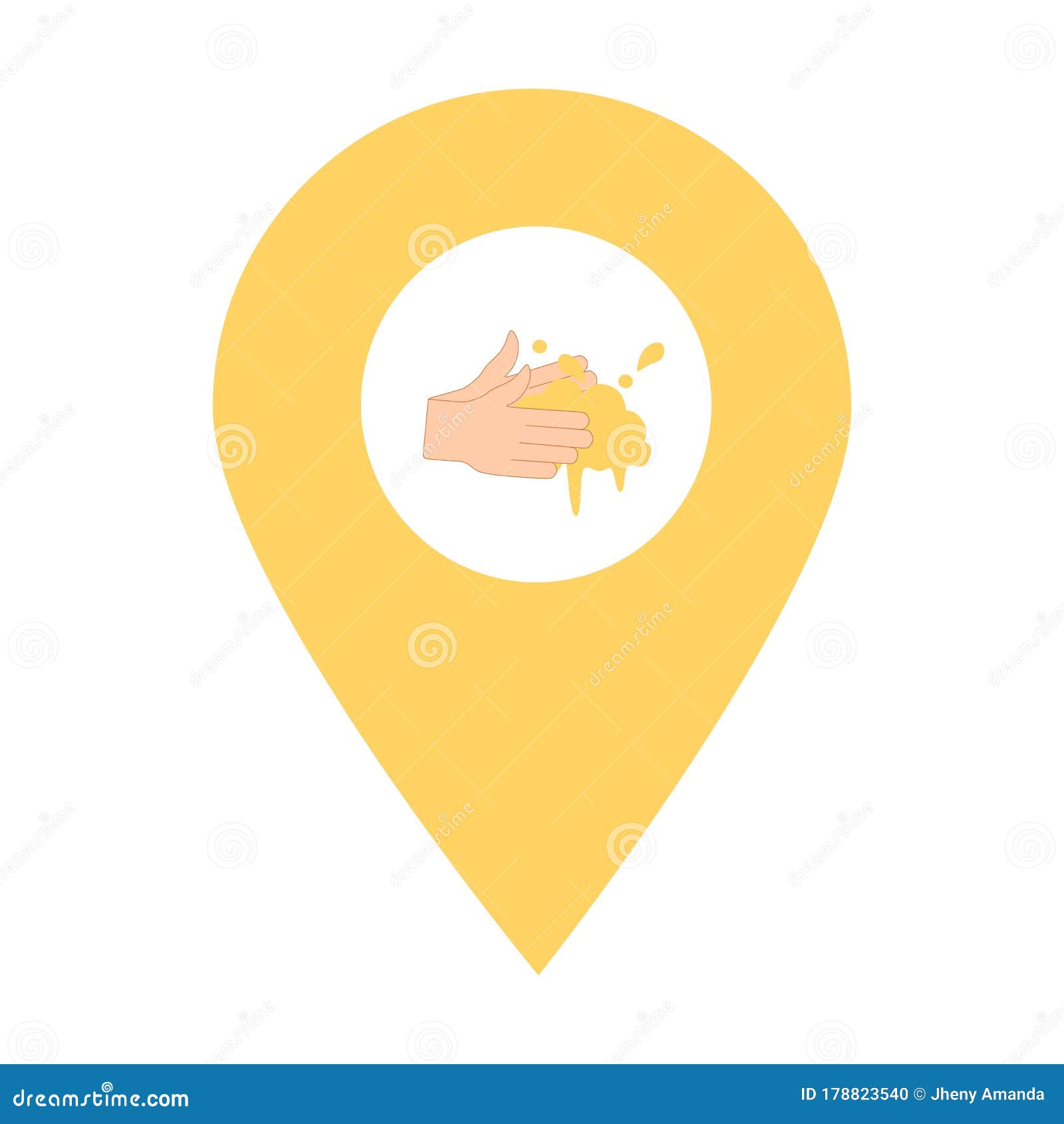 Washing Hands Location Map Pin Pointer Icon. Element of Map Point for ...