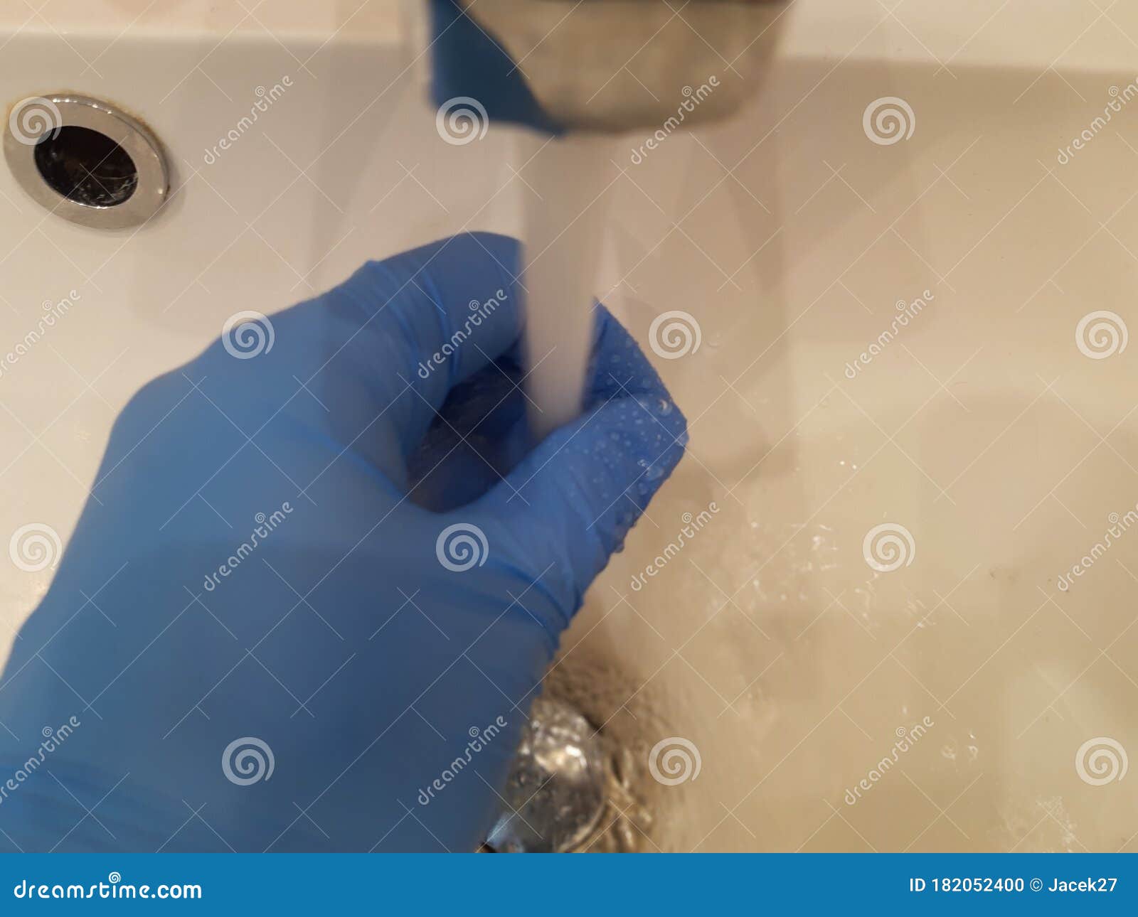Washing Hands with One-time Gloves Stock Photo - Image of furniture ...