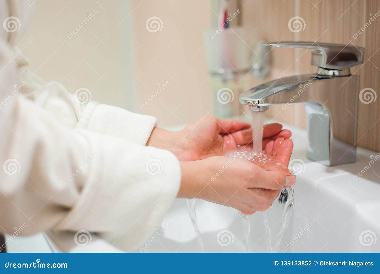 Washing of Hands with Soap Under Running Water. Stock Photo - Image of ...