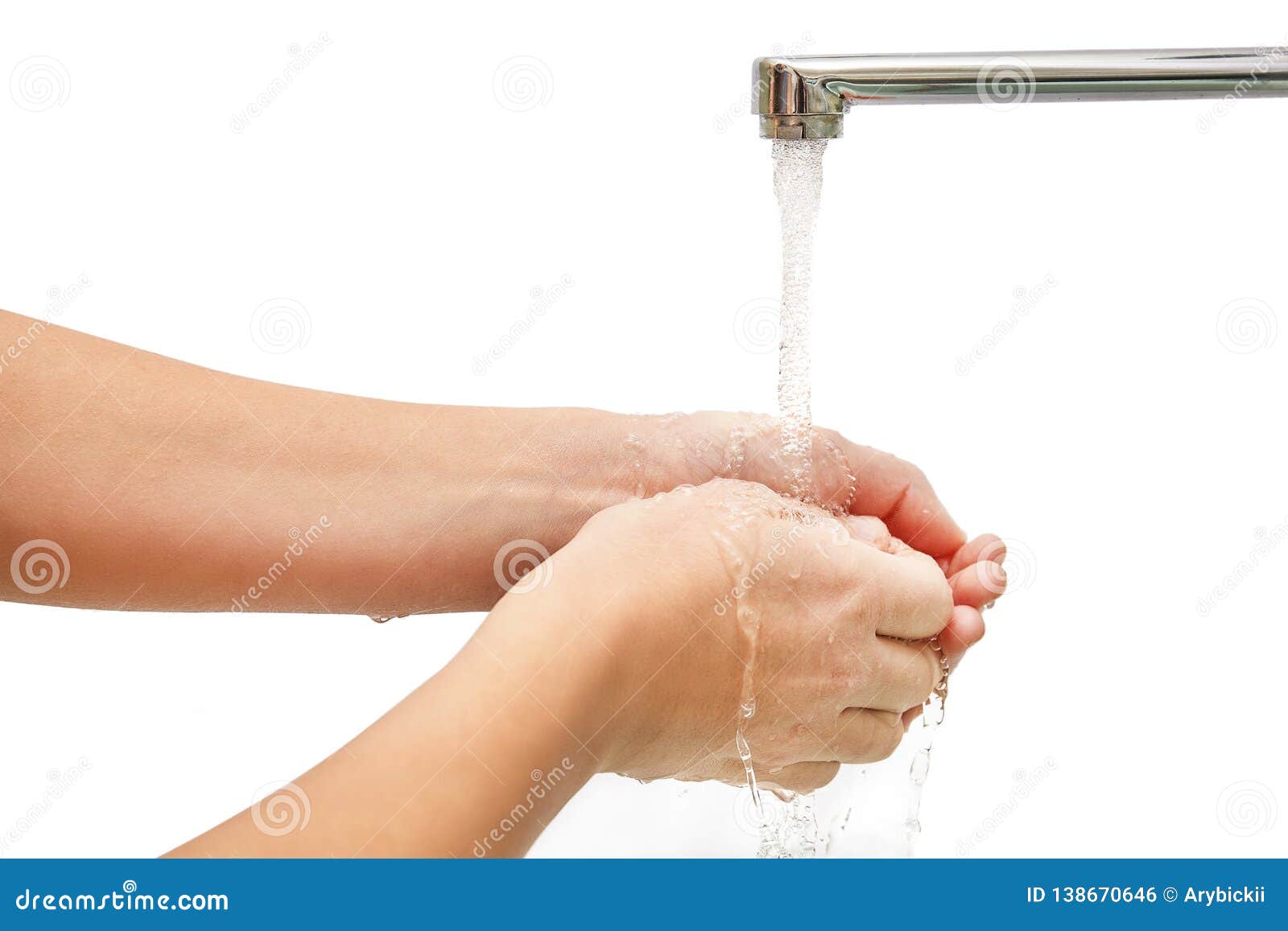 Washing Hands Under Flowing Tap Water Stock Photo - Image of care ...