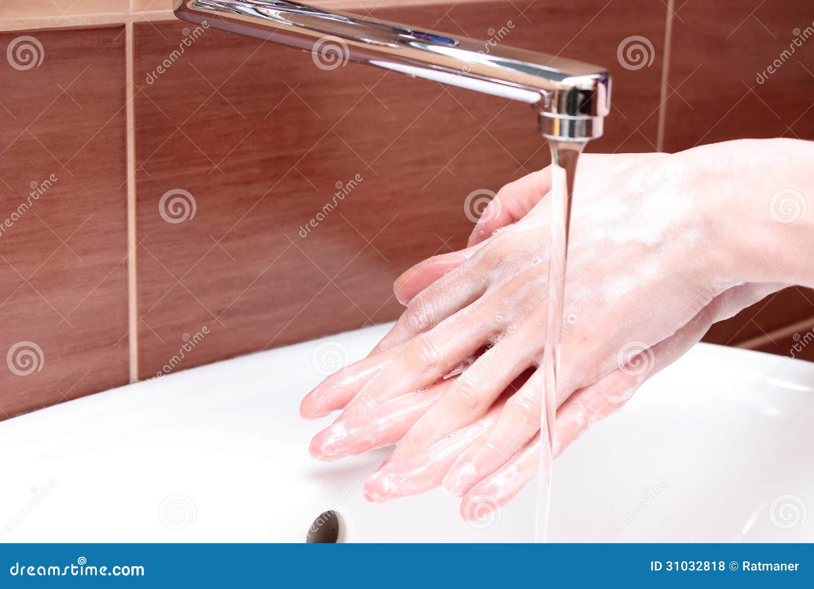 Washing of Hands Under Running Water Stock Photo - Image of fingers ...