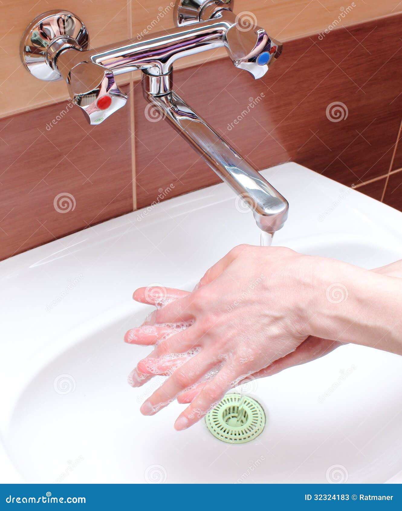 Washing of Hands Under Running Water Stock Image - Image of wash ...
