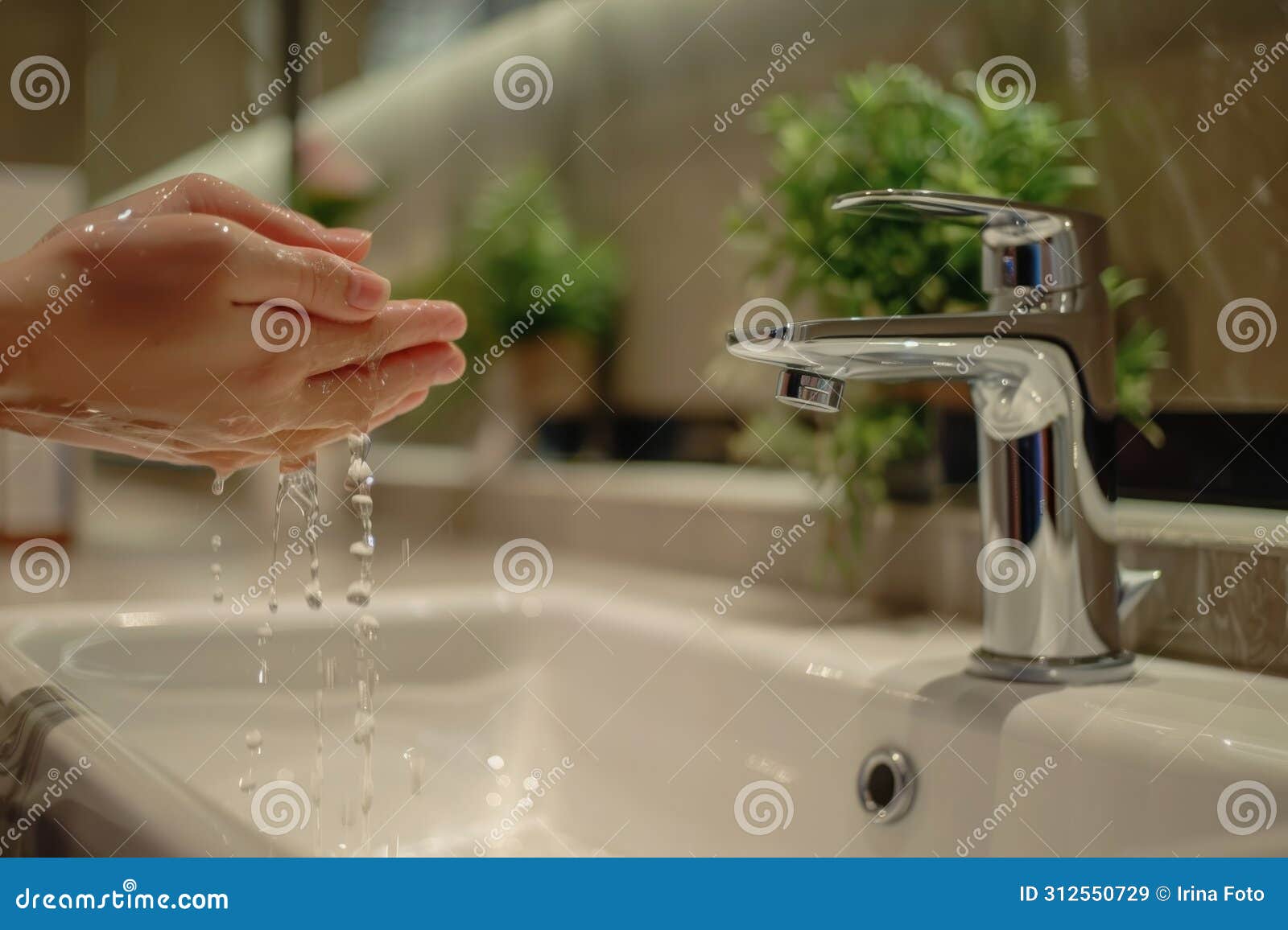 Washing Hands Under a Running Water Tap Stock Image - Image of hygiene, water: 312550729