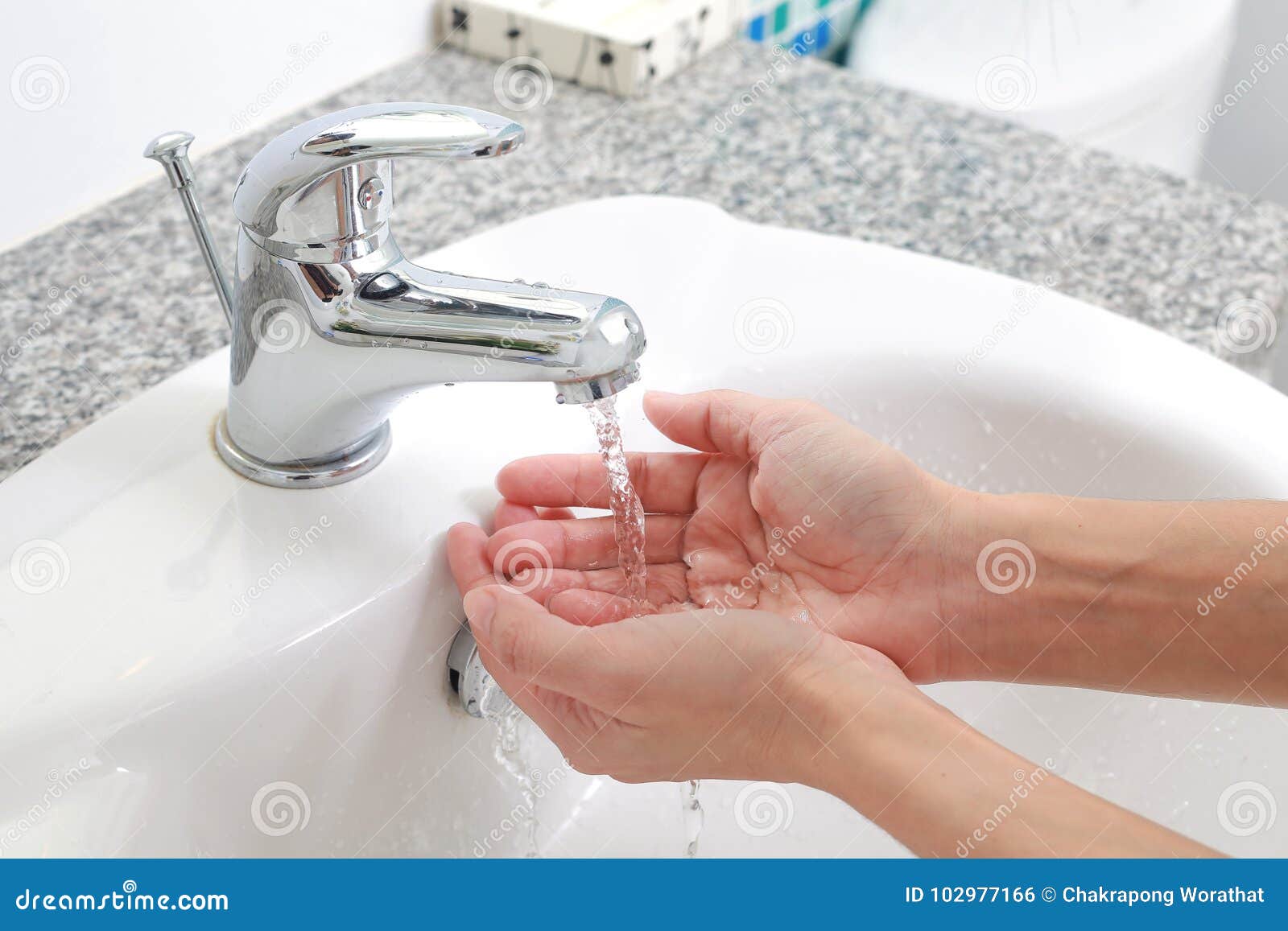 Washing of Hands with Under Running Water. Stock Photo - Image of body ...