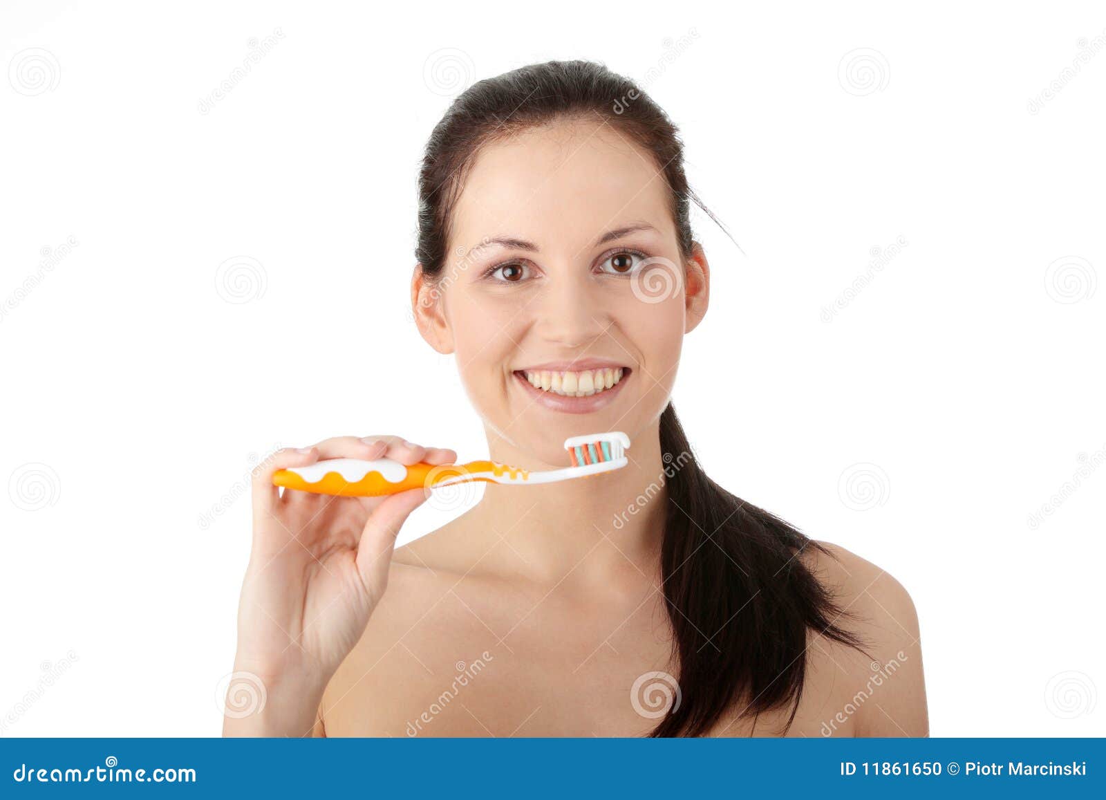 Washing her teeth stock photo. Image of girl, lifestyle - 11861650