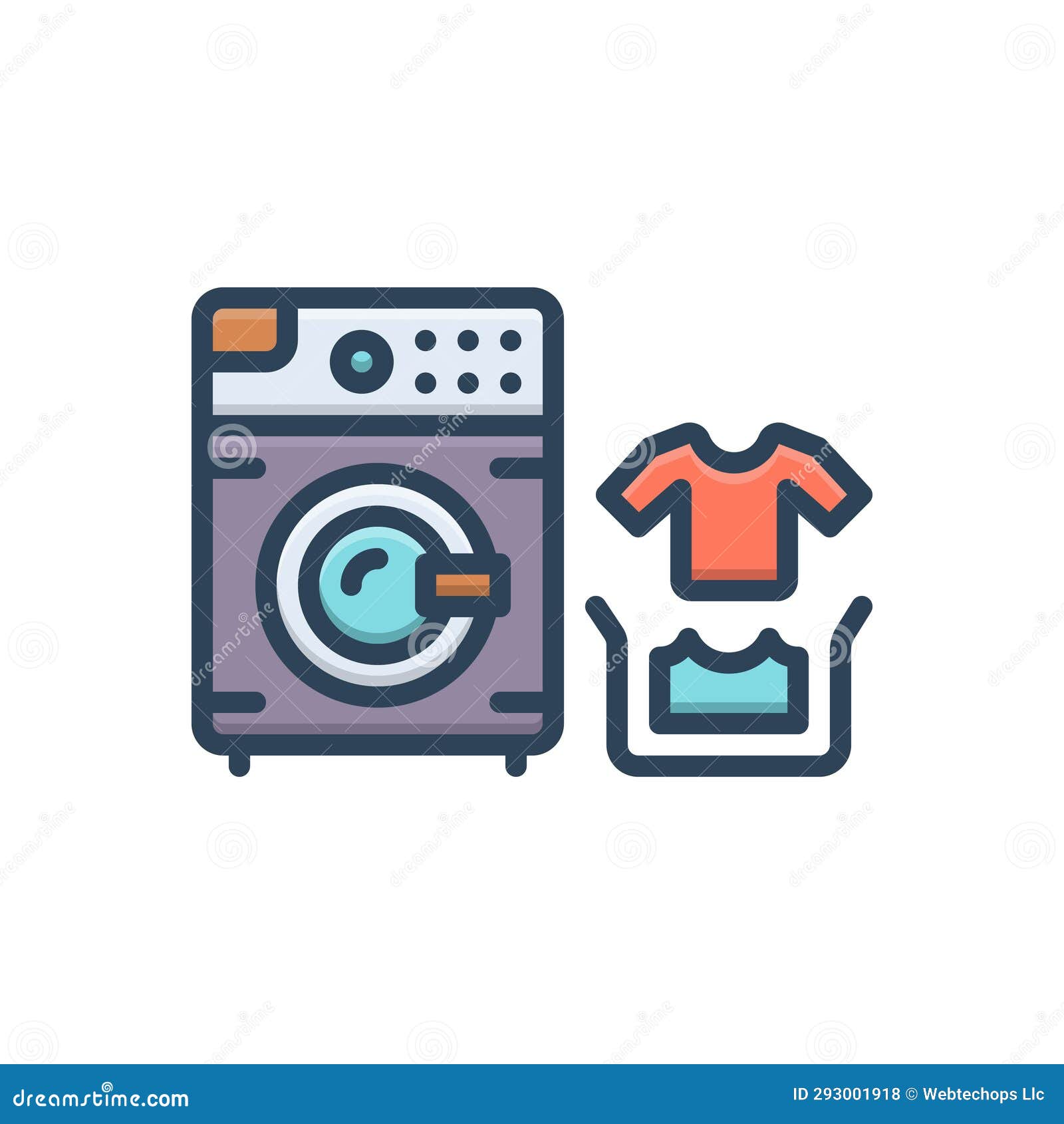 Color Illustration Icon for Washing, Rinse and Laundromat Stock ...