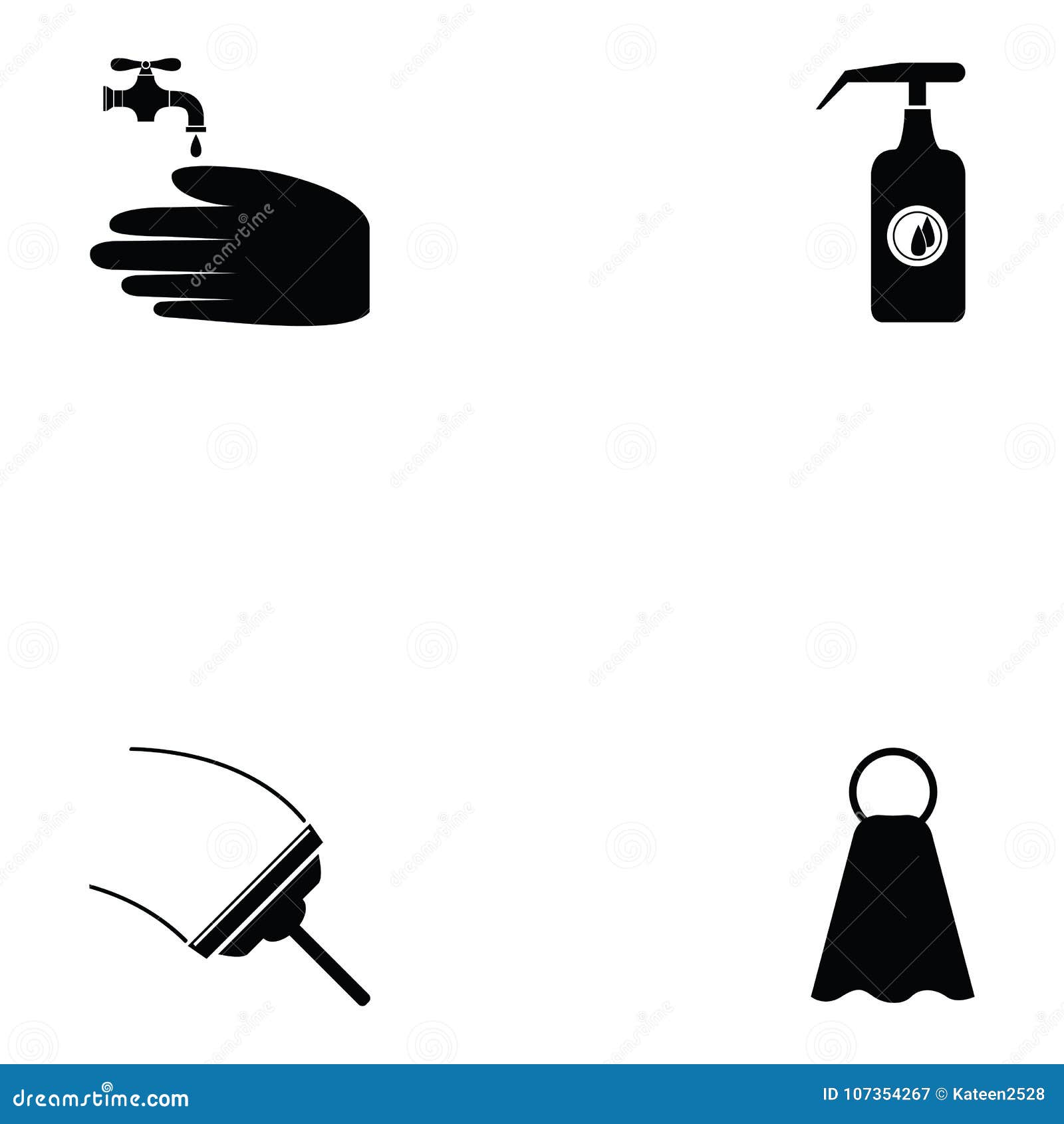 Washing icon set stock vector. Illustration of clothes - 107354267