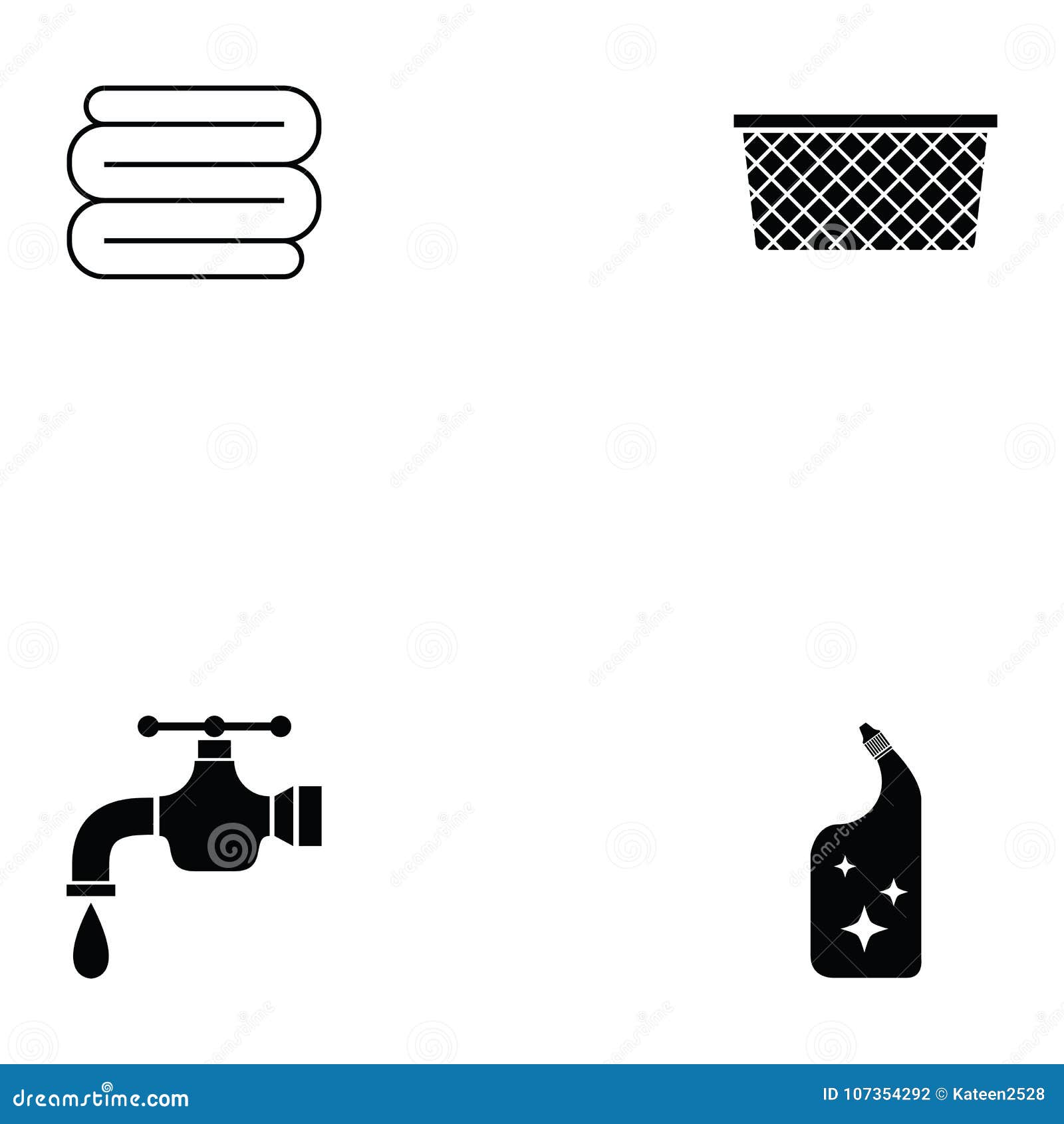 Washing icon set stock vector. Illustration of sign - 107354292
