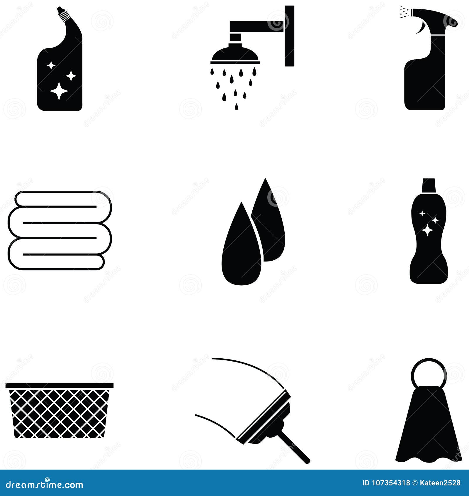 Washing icon set stock vector. Illustration of care - 107354318