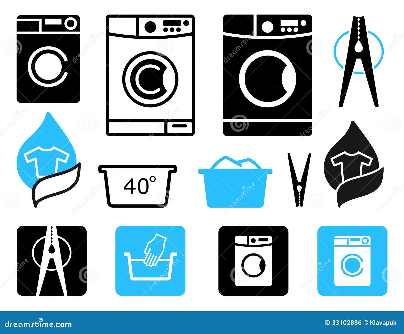 Washing icons stock vector. Illustration of household - 33102886