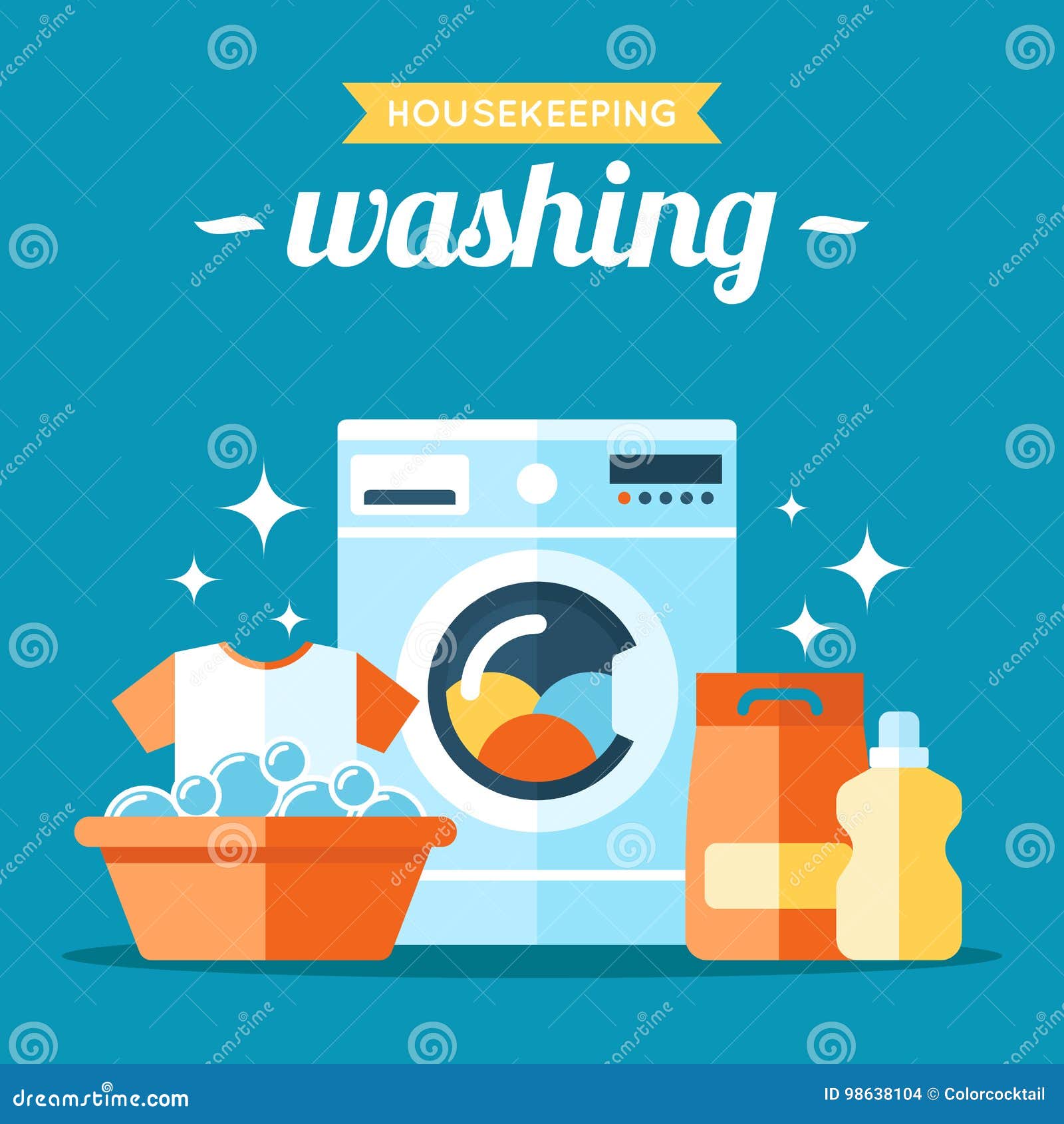 Washing illustration stock vector. Illustration of design - 98638104