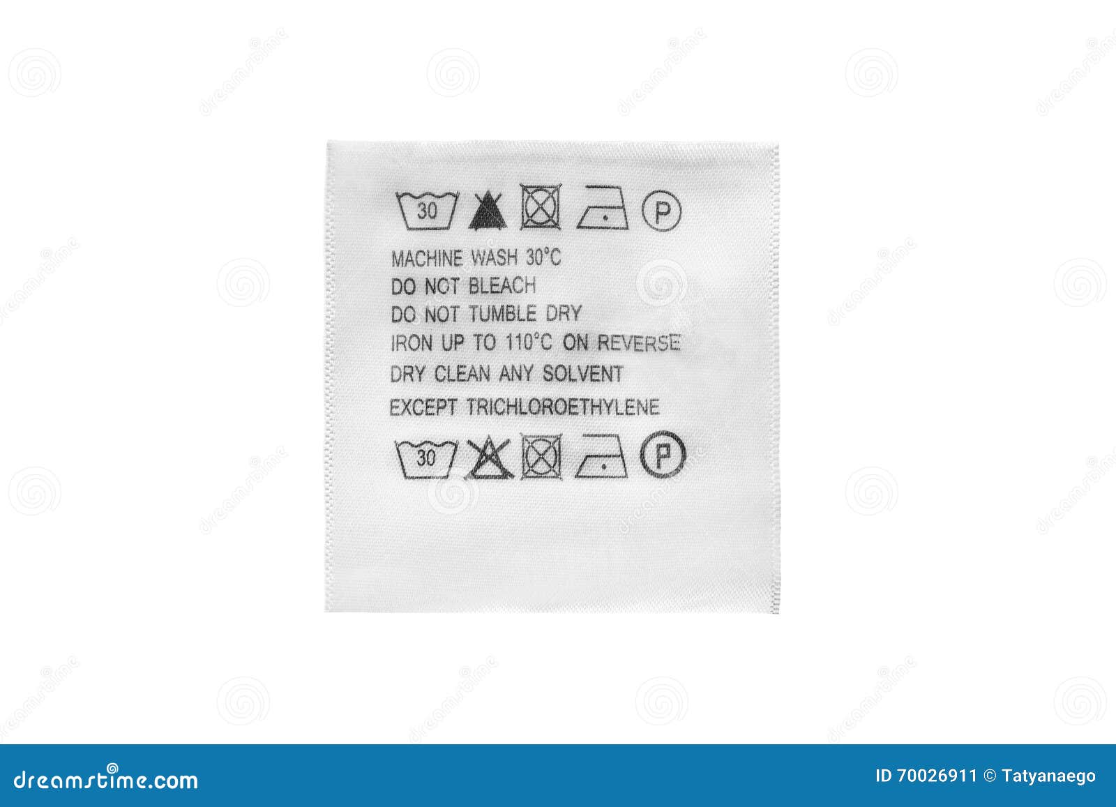 Washing instructions label stock image. Image of studio - 70026911