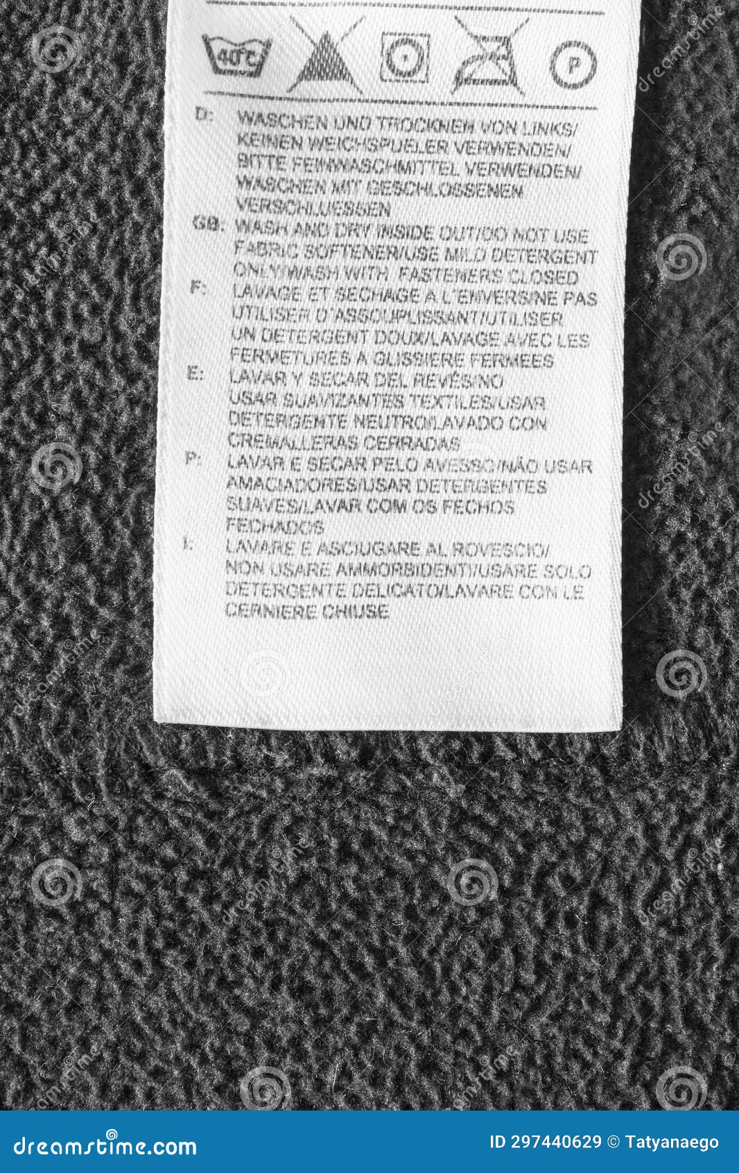 Washing instructions label stock image. Image of closeup - 297440629