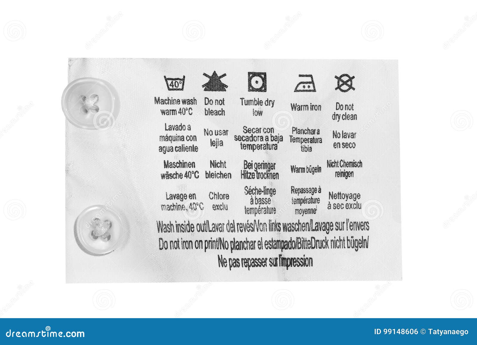 Washing instructions label stock photo. Image of clothes - 99148606