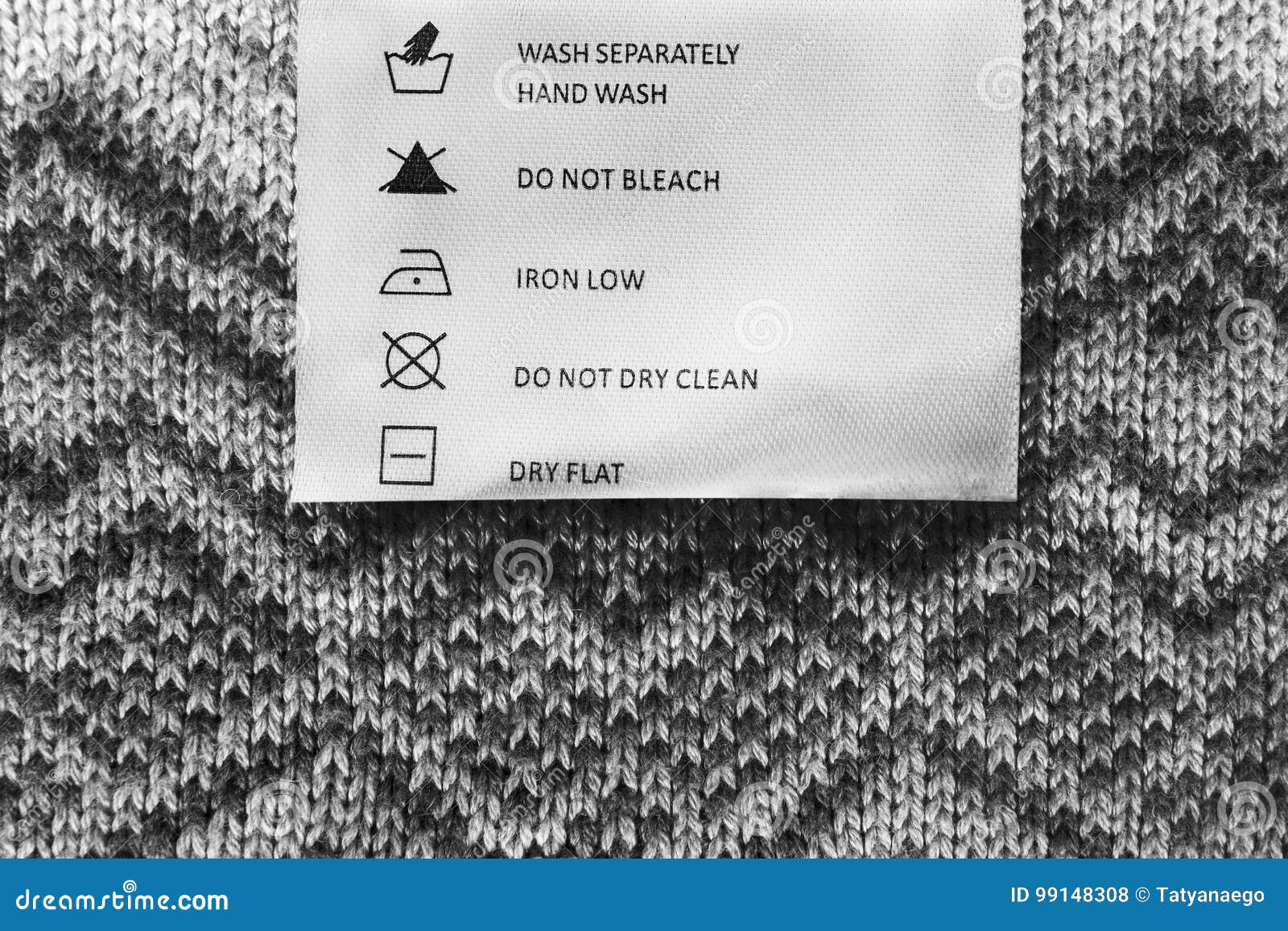 Washing instructions label stock photo. Image of sign - 99148308