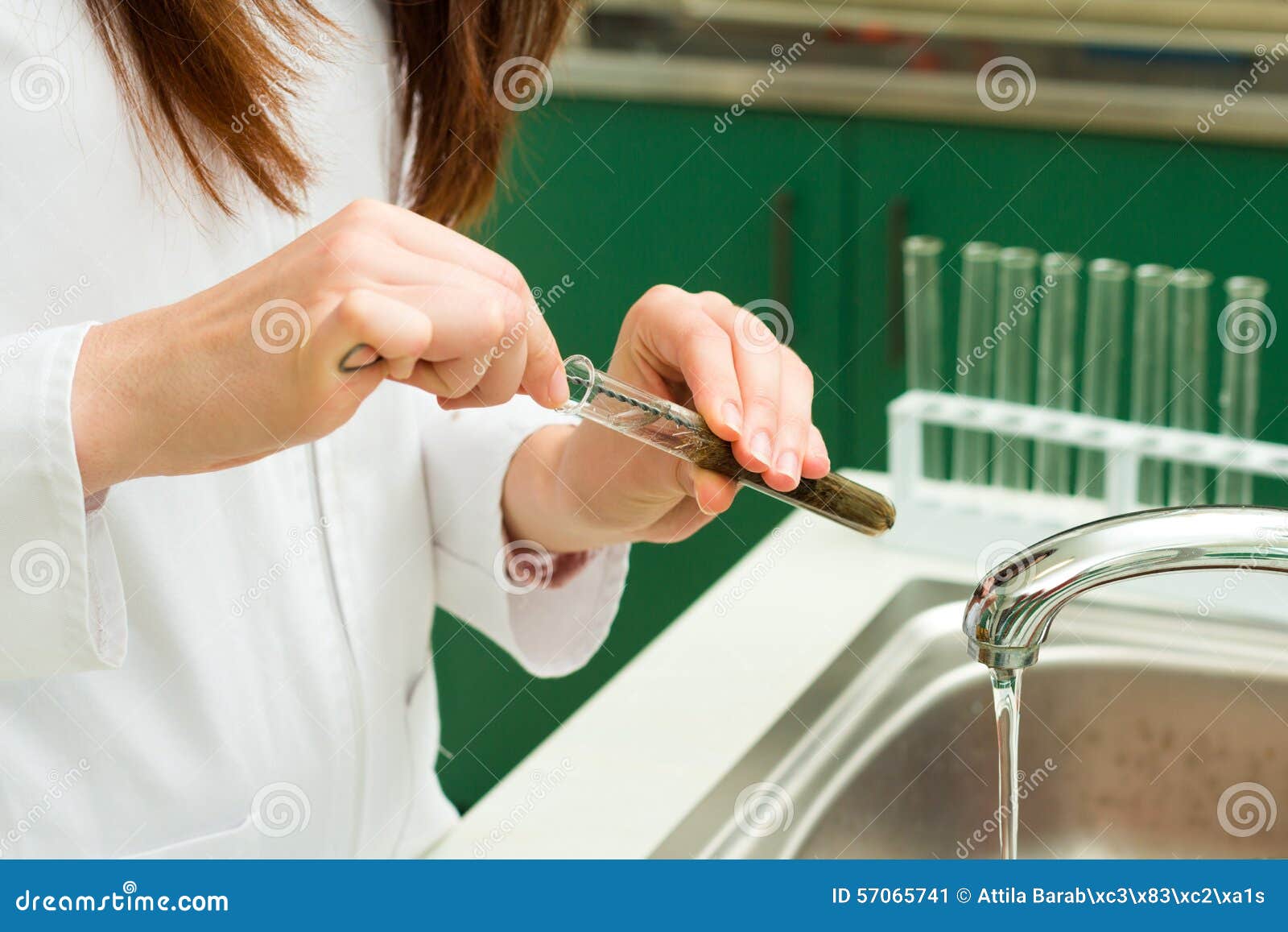 Washing Laboratory Vessels stock image. Image of student - 57065741