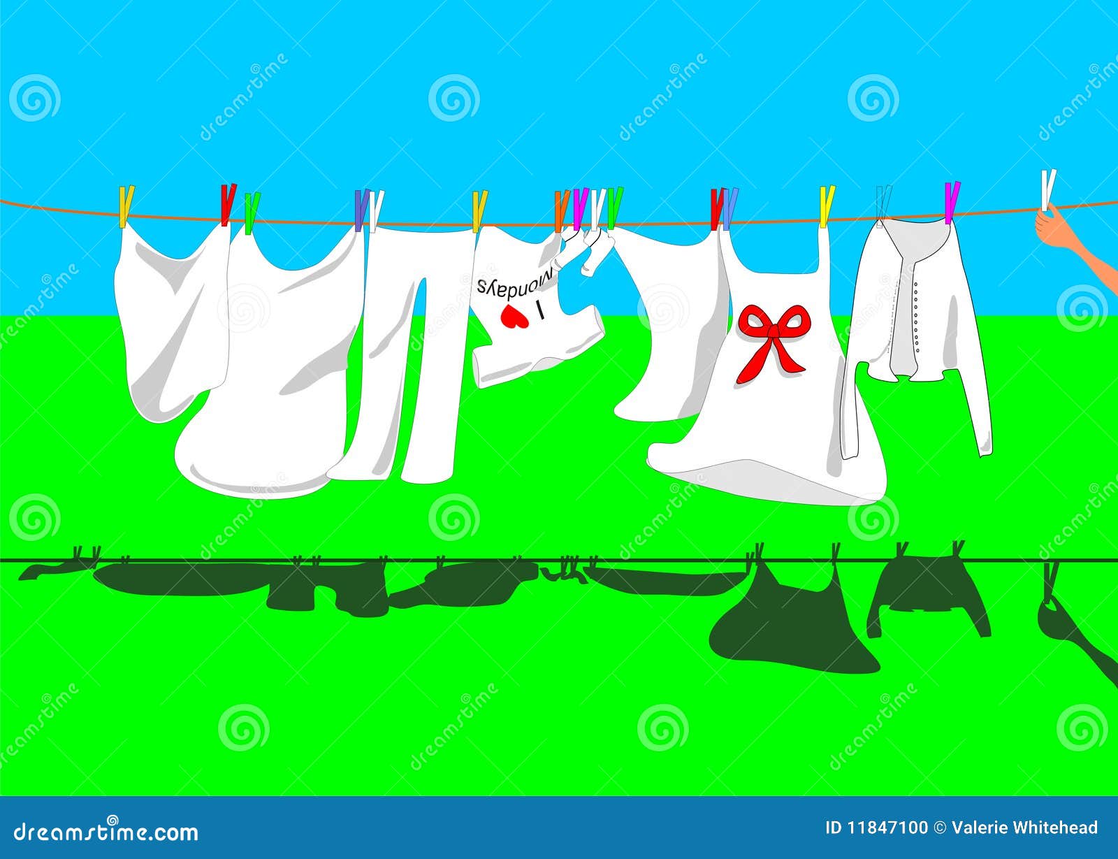 Washing on the line stock vector. Illustration of chore - 11847100